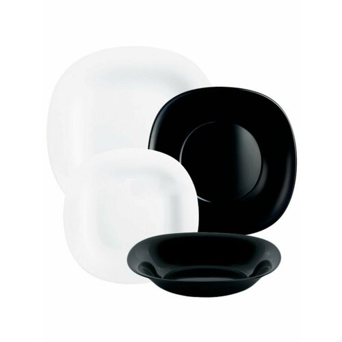 Набор тарелок Luminarc Carine 18 предметов черно-белый