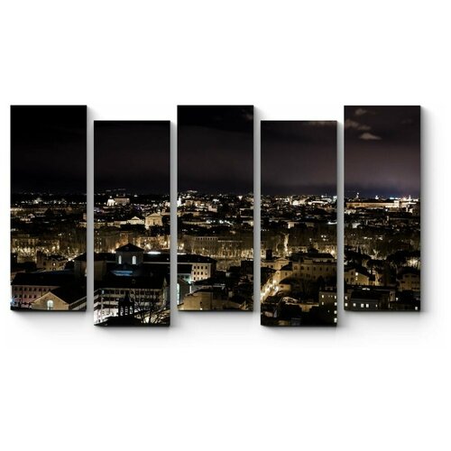 Модульная картина Ночная панорама Рима 160x92