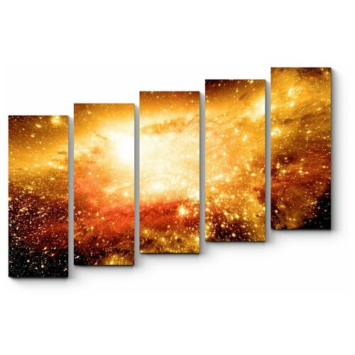 Модульная картина Звезды, планеты и галактики в свободном пространстве 140x98