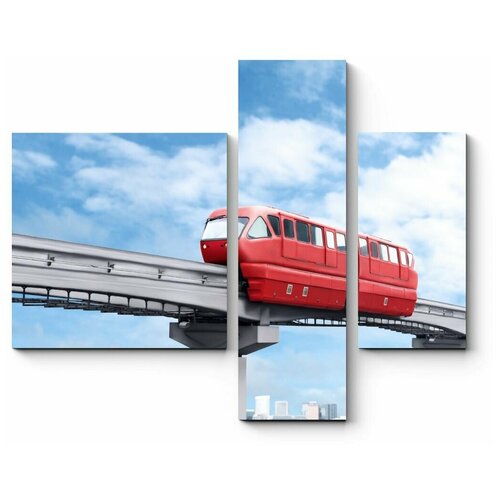 Модульная картина Красный монорельсовый поезд110x91