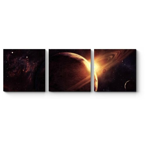 Модульная картина Планеты в пространстве 190x63