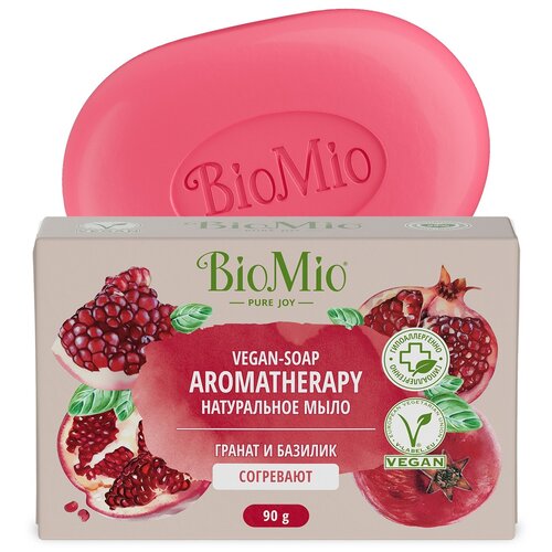 BioMio Мыло кусковое натуральное Aromatherapy Гранат и базилик гранат, базилик, 90 г