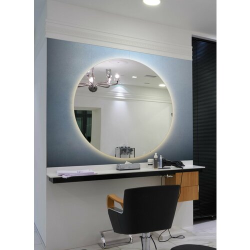 Зеркало для ванной Sun D75 круглое "парящее" с теплой LED-подсветкой без кнопки