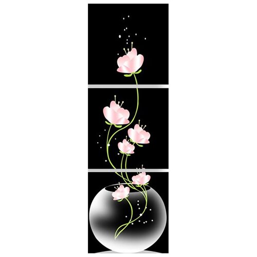 Модульная картина на холсте "Нежно-розовый цветок" 150x49 см
