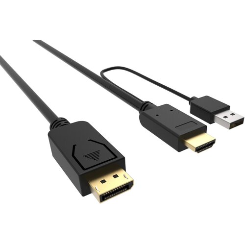 Кабель Buro HDMI-DP-2M (HDMI M - DisplayPort M) 2 м (черный)