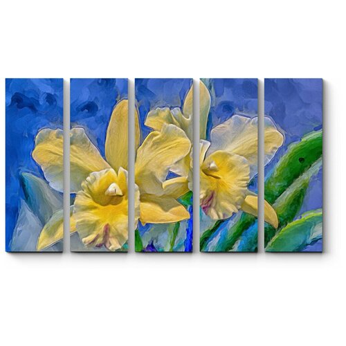 Модульная картина Нежные желтые орхидеи 120x72
