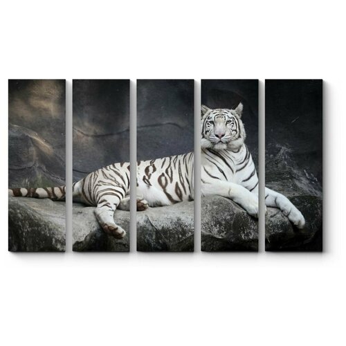 Модульная картина Величественный белый тигр 150x90