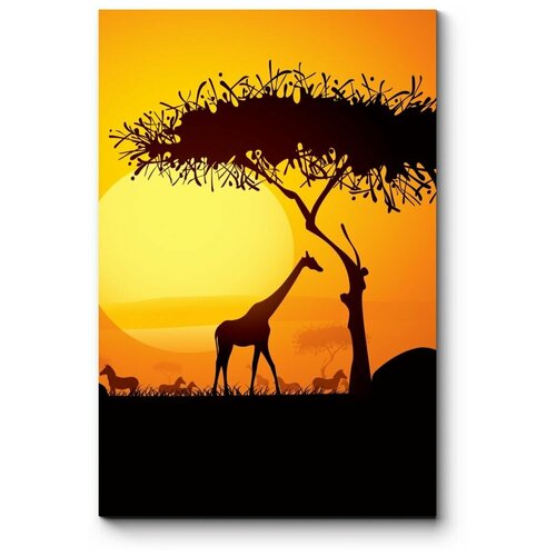 Модульная картина Великолепный африканский закат 40x60