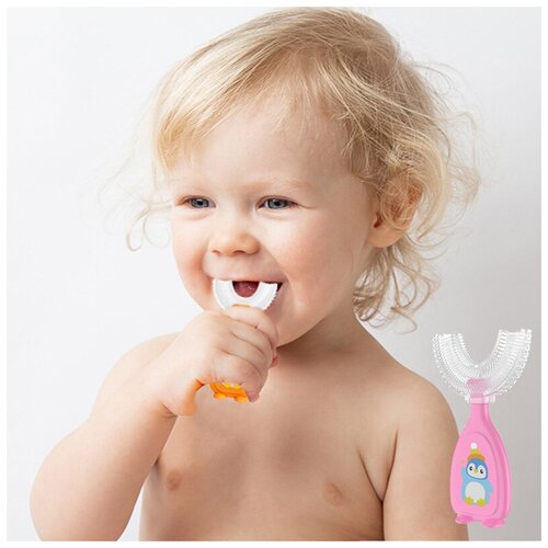 Зубная щетка детская, U-образная, для детей от 1-12 лет, гигиена полости рта, 2 шт. в футляре