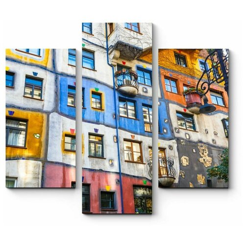 Модульная картина Красочные улочки Вены 90x81