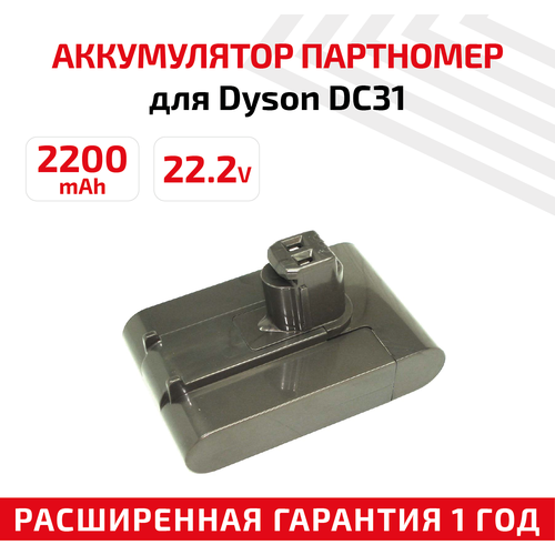 Аккумулятор (АКБ, аккумуляторная батарея) RageX для пылесоса Dyson DC31, DC31 Animal, DC34, DC35, DC44, DC45 (Type-A), 2200мАч, 22.2В, Li-Ion