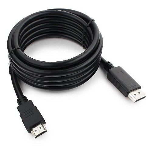Кабель Cablexpert, DisplayPort-HDMI, 3м, 20M/19M, черный, экранированный, пакет, CC-DP-HDMI-3M 16206387