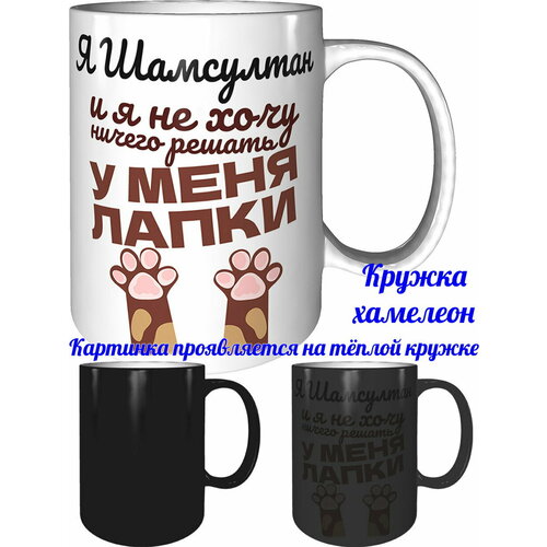 Кружка я Шамсултан и у меня лапки - с проявлением картинки от тепла