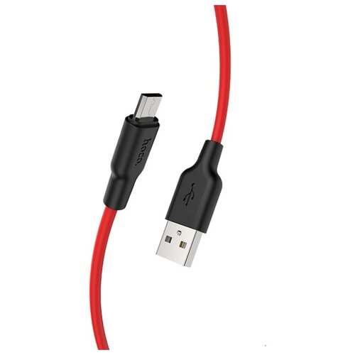 Кабель USB - micro USB 1м Hoco X21 Plus - Черный/Красный