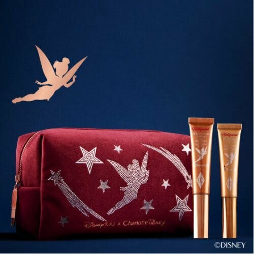 Набор жидких хайлайтеров Disney100 х Charlotte Tilbury Magic glow & Makeup Bag Duo, pink/gold