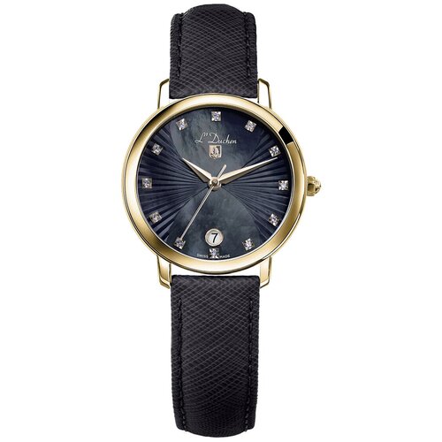 Наручные часы L'Duchen Quartz, черный, золотой