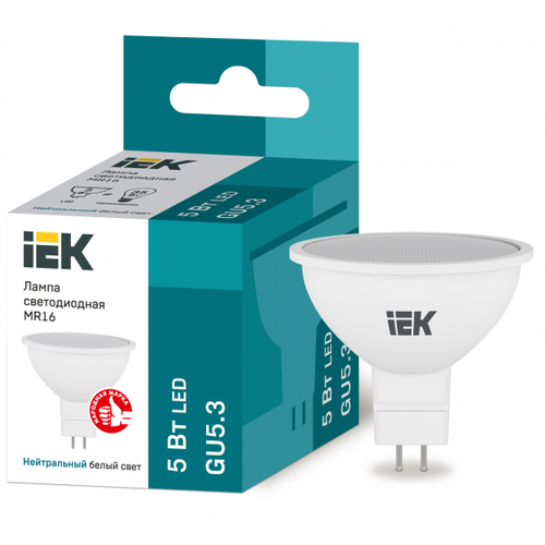 (9 шт.) Светодиодная лампочка IEK MR16 5Вт 230В 4000К GU5.3