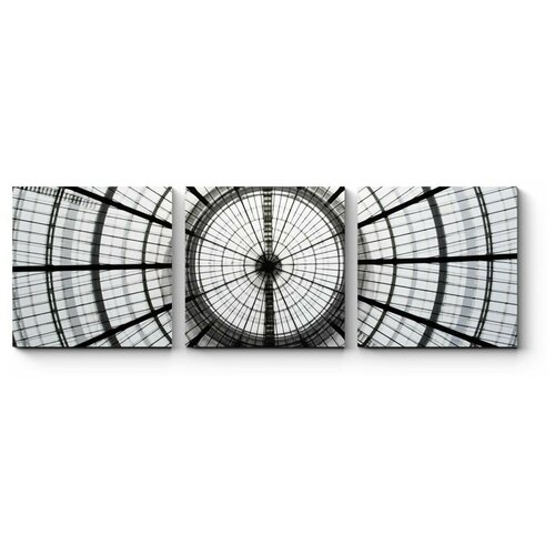 Модульная картина Круглый стеклянный потолок 60x20