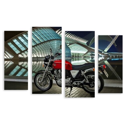 Модульная картина на холсте "Мотоцикл" 120x80 см