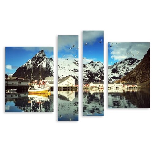 Модульная картина на холсте "Норвежский пейзаж" 120x82 см