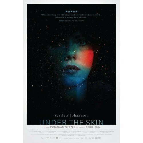 Плакат, постер на холсте Побудь в моей шкуре (Under the Skin), Джонатан Глейзер. Размер 42 х 60 см