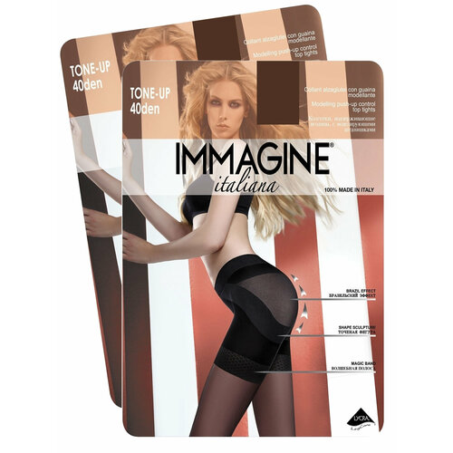 Колготки Immagine Tone Up, 40 den, 2 шт., размер 4, коричневый