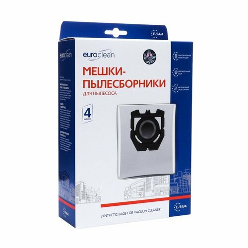 Мешок-пылесборник E-54/4 Euroclean синтетические для пылесоса, 4 шт (комплект из 3 шт)