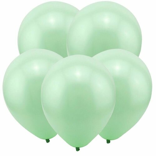 Набор воздушных шаров Мятный, Пастель / Mint Green 5 дюймов (12,5 см), 100 штук, Веселуха