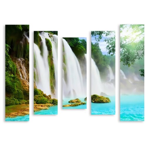 Модульная картина на холсте "Водопады" 120x97 см
