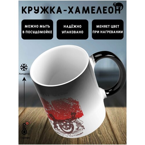 Кружка хамелеон Флаг Сингапур