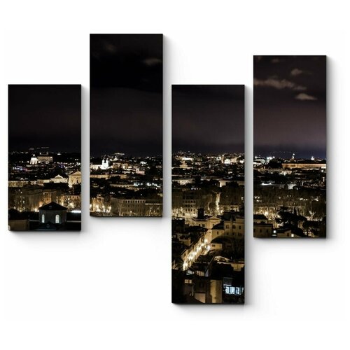 Модульная картина Ночная панорама Рима 84x79