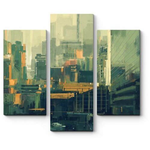 Модульная картина Городские небоскребы на закате100x90