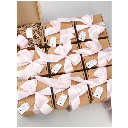 Коробка подарочная 13*13 см - 10 шт, упаковка для подарка с наполнителем