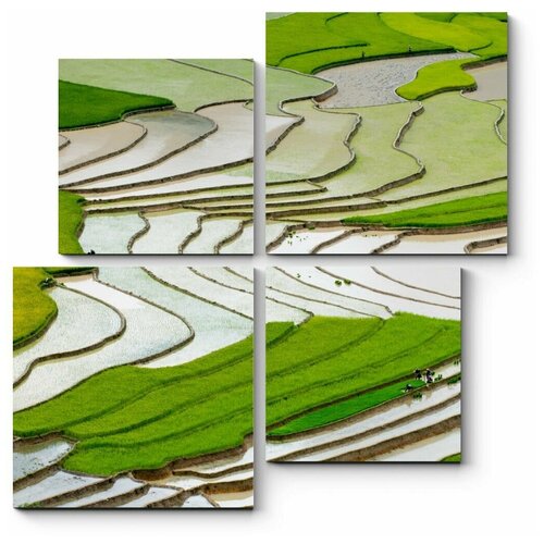 Модульная картина Рисовое поле в Му Чан Чай 120x120