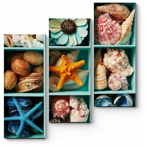 Модульная картина Коробочка с морскими сокровищами100x107