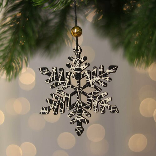 Новогодняя подвеска с подсветкой «Снежинка» 7×8×19 см