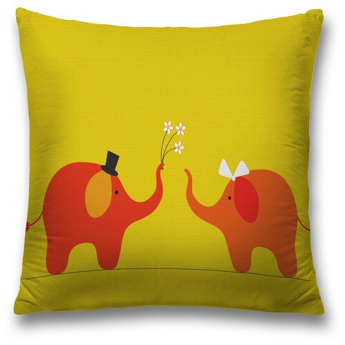 Чехол для подушки JoyArty Свидание слонов (sl_83474), 45x45 см
