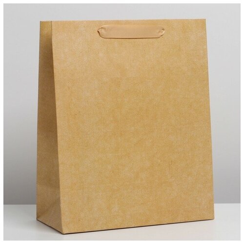 Пакет подарочный ламинированный, упаковка, «Крафтовый», L 31 х 40 х 11.5 см