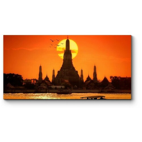 Модульная картина Алый закат в Бангкоке 50x25
