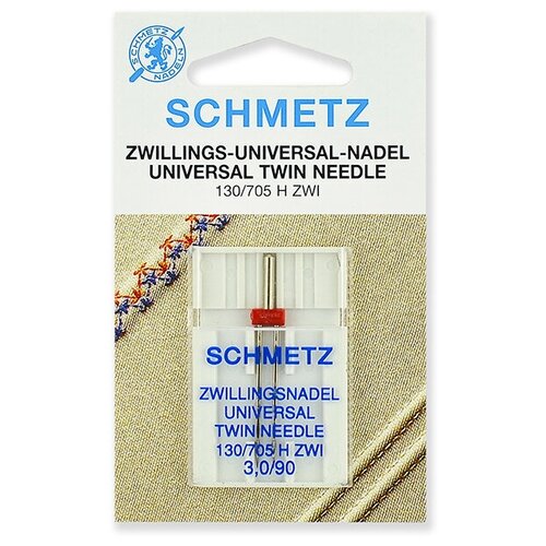 Иглы стандартные двойные Schmetz 130/705H ZWI № 90/3.0, уп.1 игла