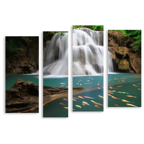 Модульная картина на холсте "Водопад" 120x89 см
