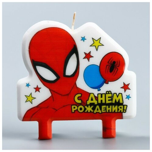 Свеча в торт "С Днем Рождения!", Человек-паук, 8×8 см ТероПром 4929052