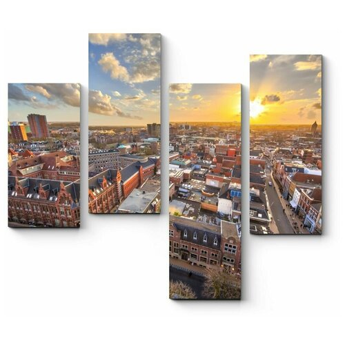 Модульная картина Чарующий Амстердам на закате. 74x69