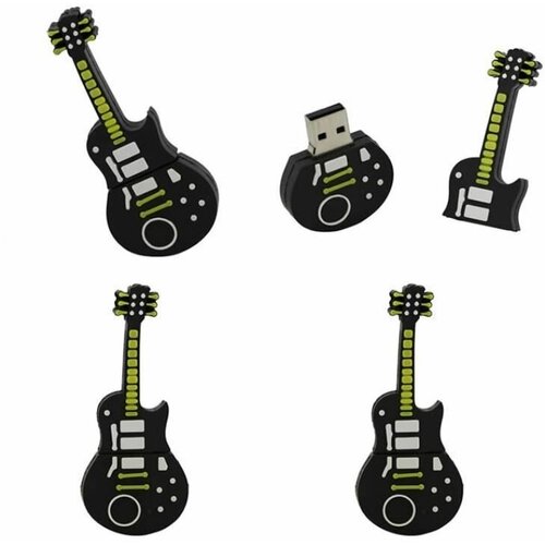 USB Флешка Электро гитара черная 128 ГБ