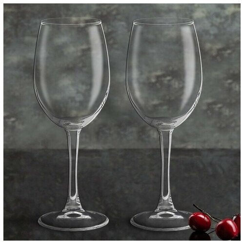 Набор бокалов для вина Classic, 360 мл, 2 шт, прозрачные, фужеры для вина стеклянные