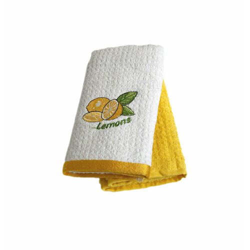 Комплект полотенец 40x60 (2 шт) 743 Лимон V9 Karven (кремовый-желтый), Комплект полотенец