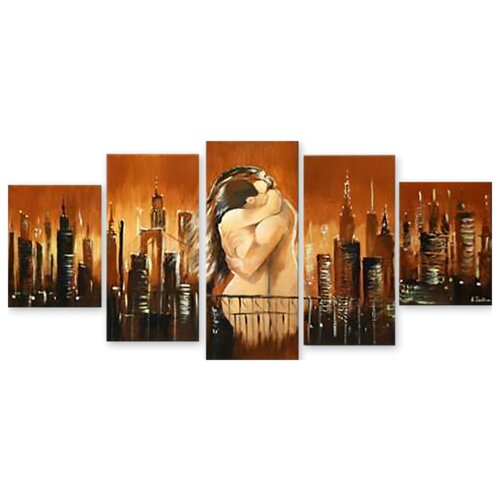 Модульная картина на холсте "Любовь в большом городе" 170x80 см