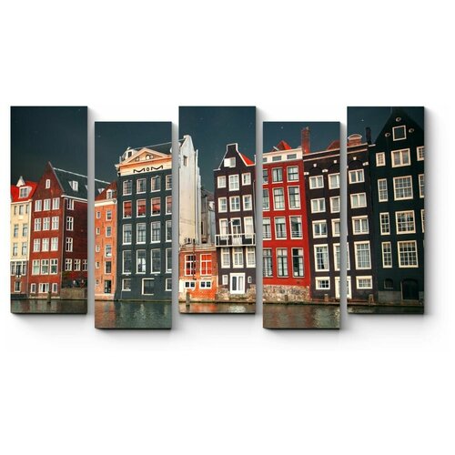 Модульная картина Амстердам в свете звезд 130x75