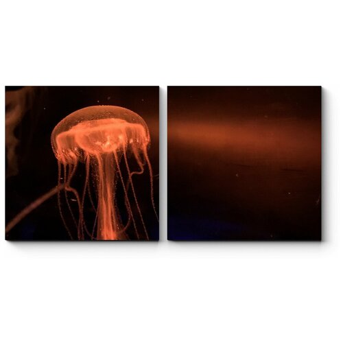 Модульная картина Красная-прекрасная медуза 100x50