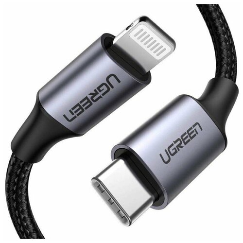 UGREEN. Кабель для зарядки и передачи данных Ugreen USB C 2.0 - Lighting MFI, 1,5 м (60760)